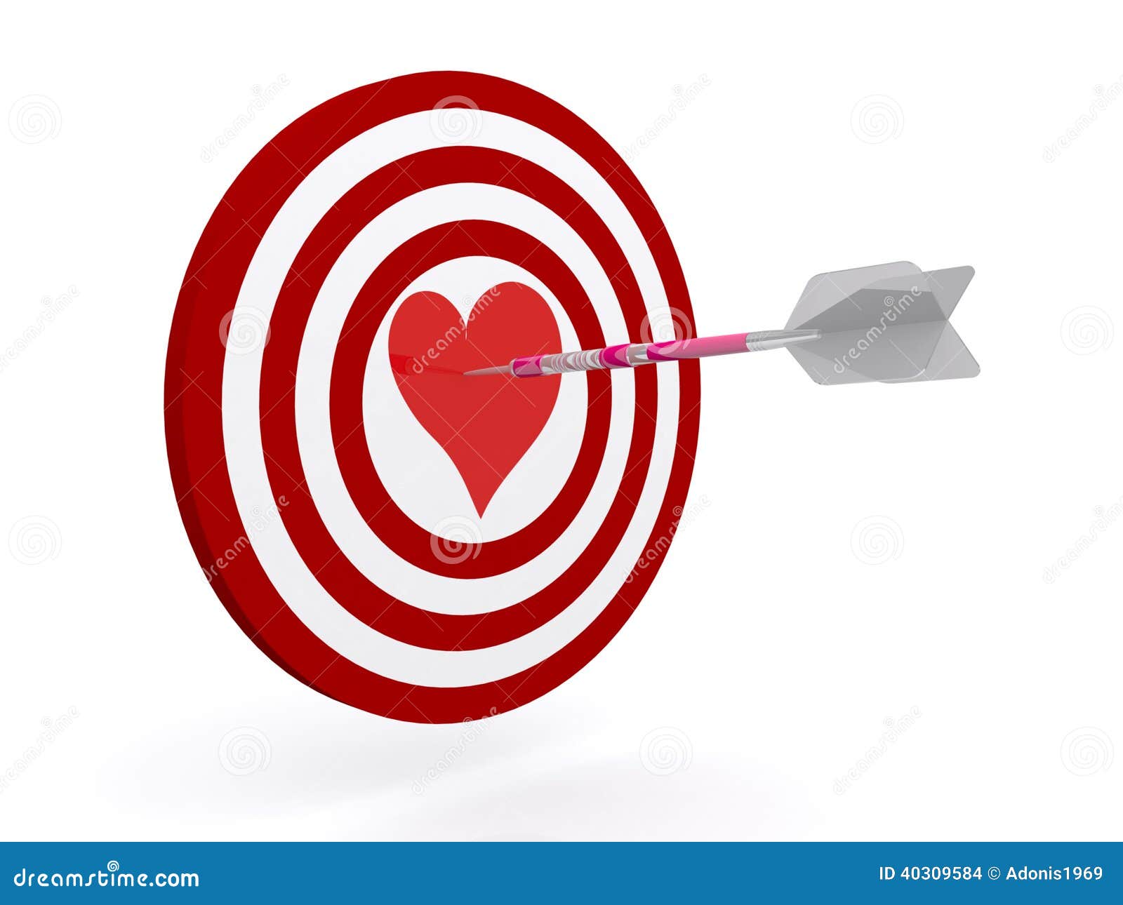 Dartboard with Heart at Center Stock Illustration - Illustration of ...