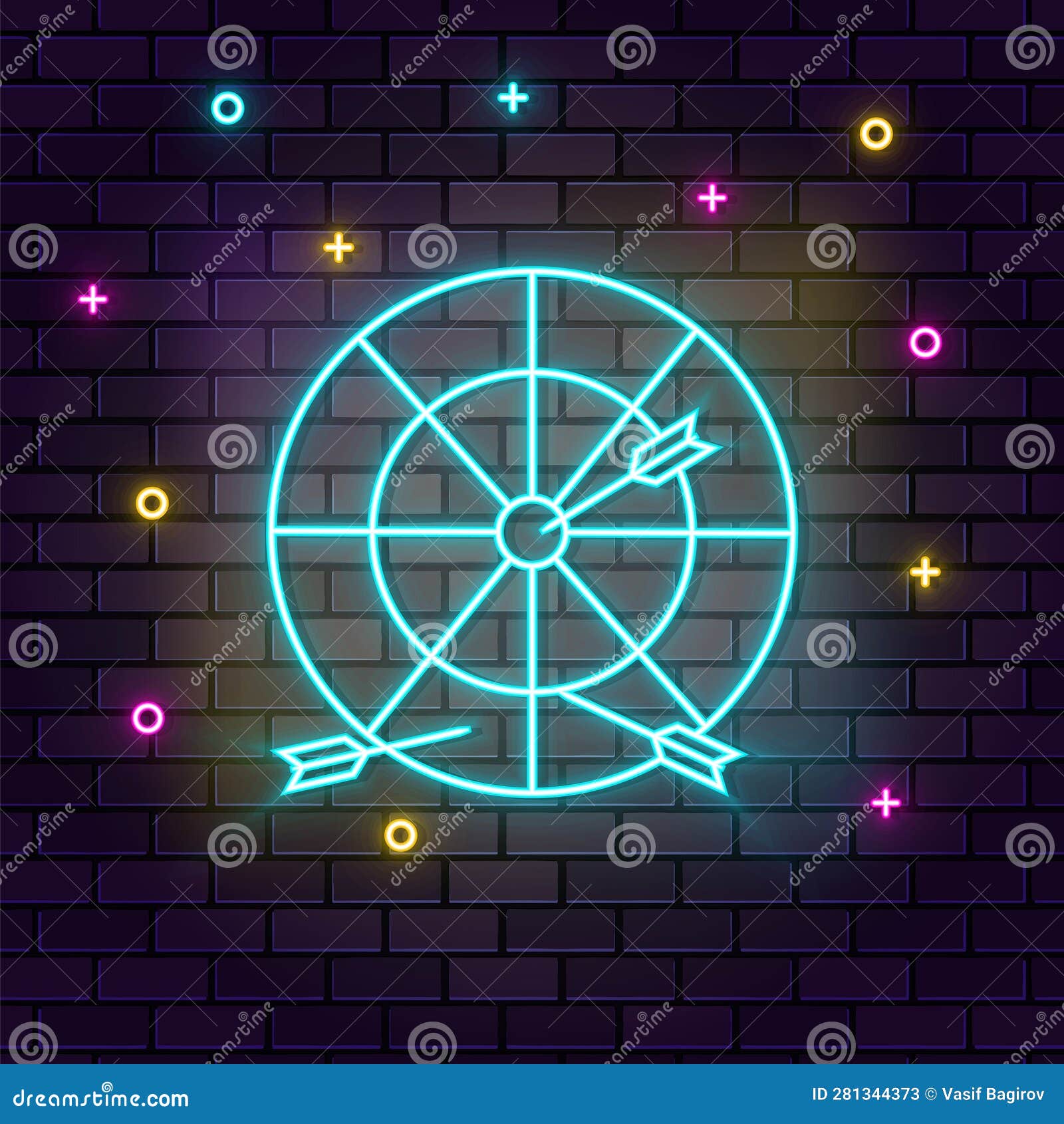 Dartboard Target With Chess Piece And Jigsaw Vector Illustration ...