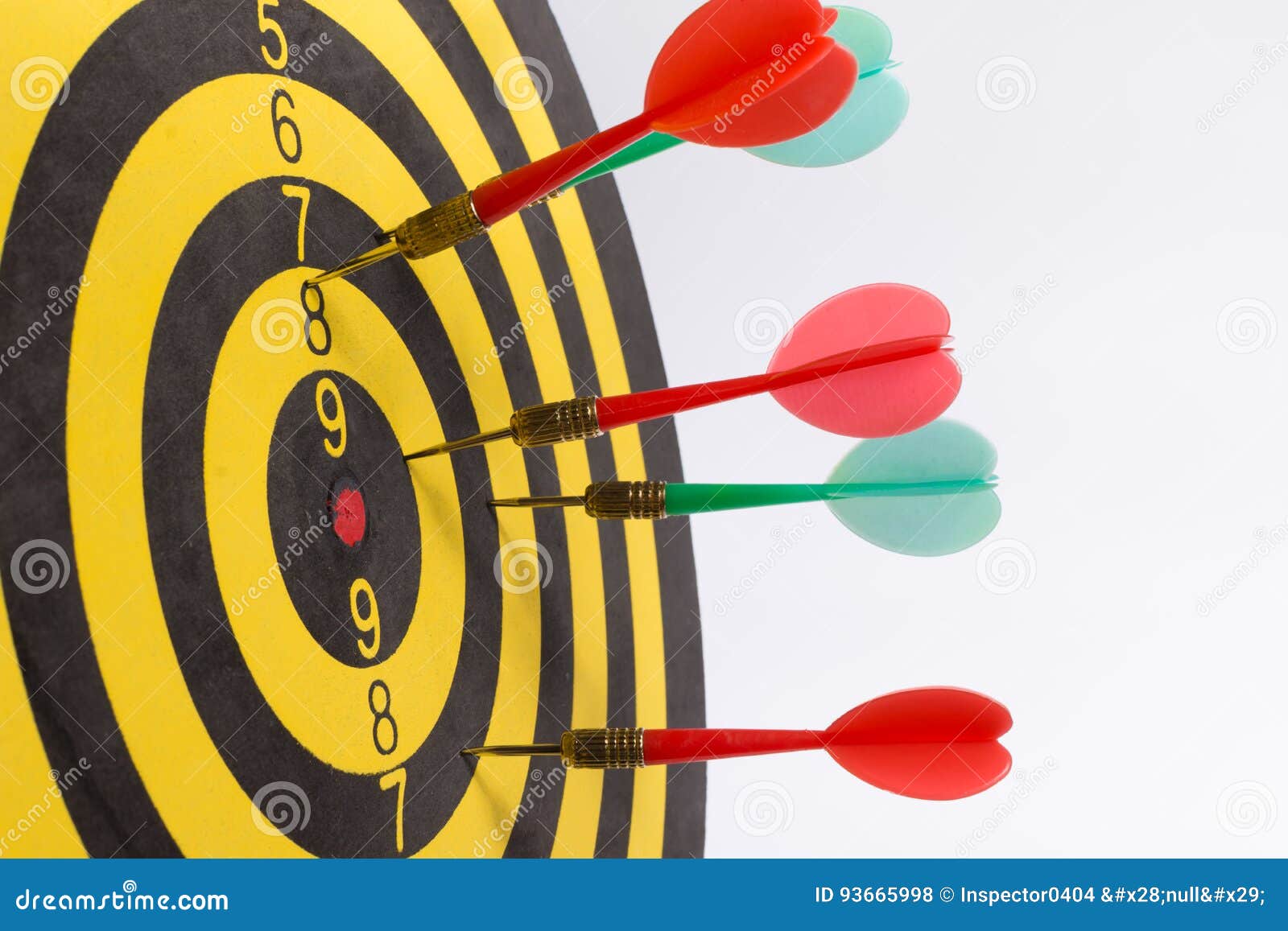Dartboard on White Background Darts Miss the Center Target Stock Photo ... Dartboard on White Background Darts Miss the Center Target Stock Photo ...