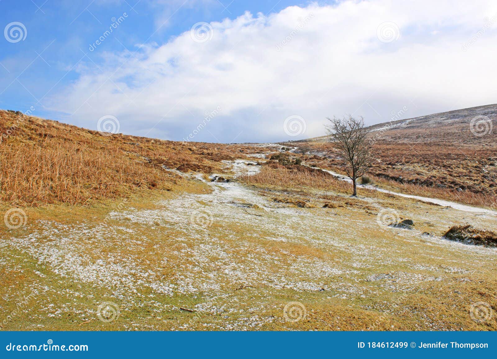 Dartmoor, Devon, in the Winter Stock Image - Image of cloud, snow ...
