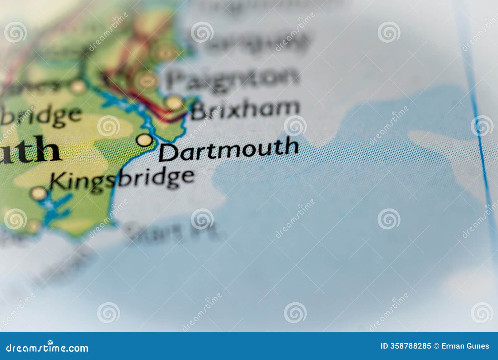 Dartmouth, England Highlighted on a World Map Stock Image - Image of ...
