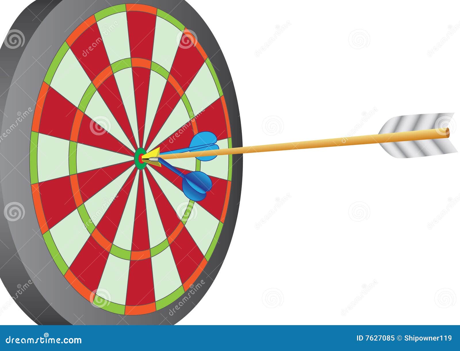 Darts+arrow stock vector. Illustration of bull, goal, success - 7627085