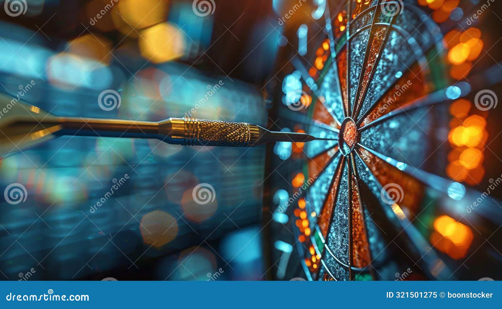A Darts Arrow In The Center Of The Dartboard. AI Generated. Royalty ...