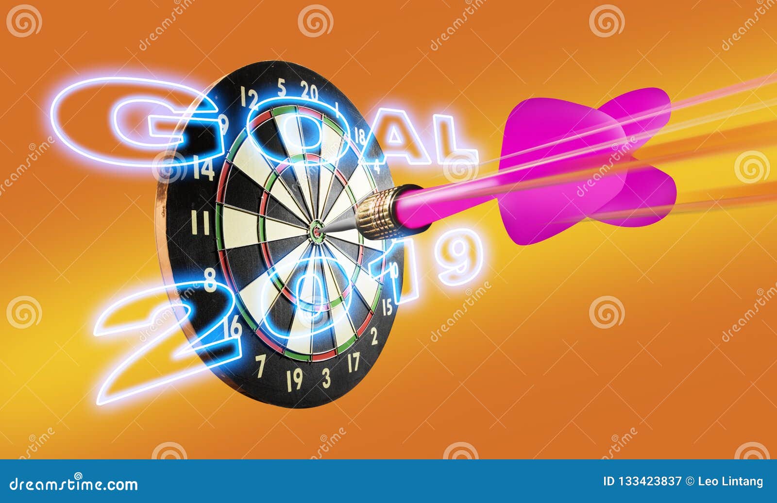 Darts Board with 2019 Goals on the Target Stock Image - Image of ...