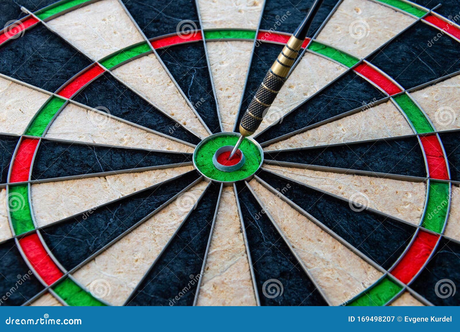 Darts Board with One Dart Stuck in the Middle Stock Image - Image of ...