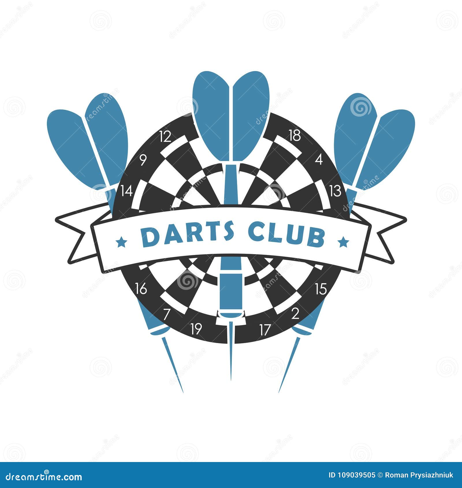 Darts Club Logo. Template for Sport Emblem with Dart, Dartboard and ... Darts Club Logo. Template for Sport Emblem with Dart, Dartboard and ...