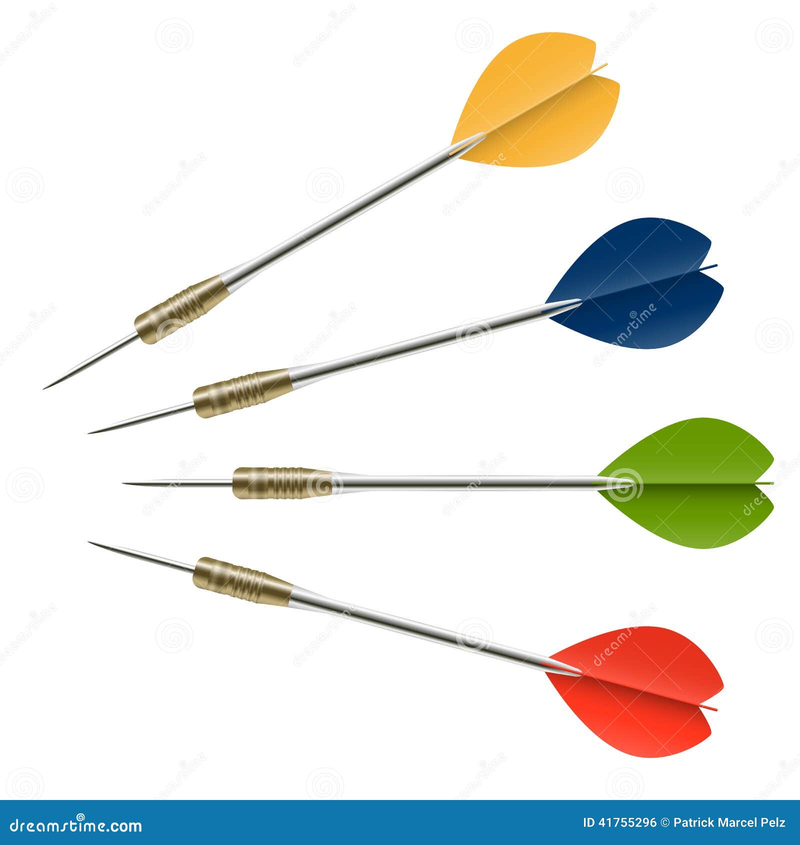 Darts 4 colors stock vector. Illustration of colorfully - 41755296