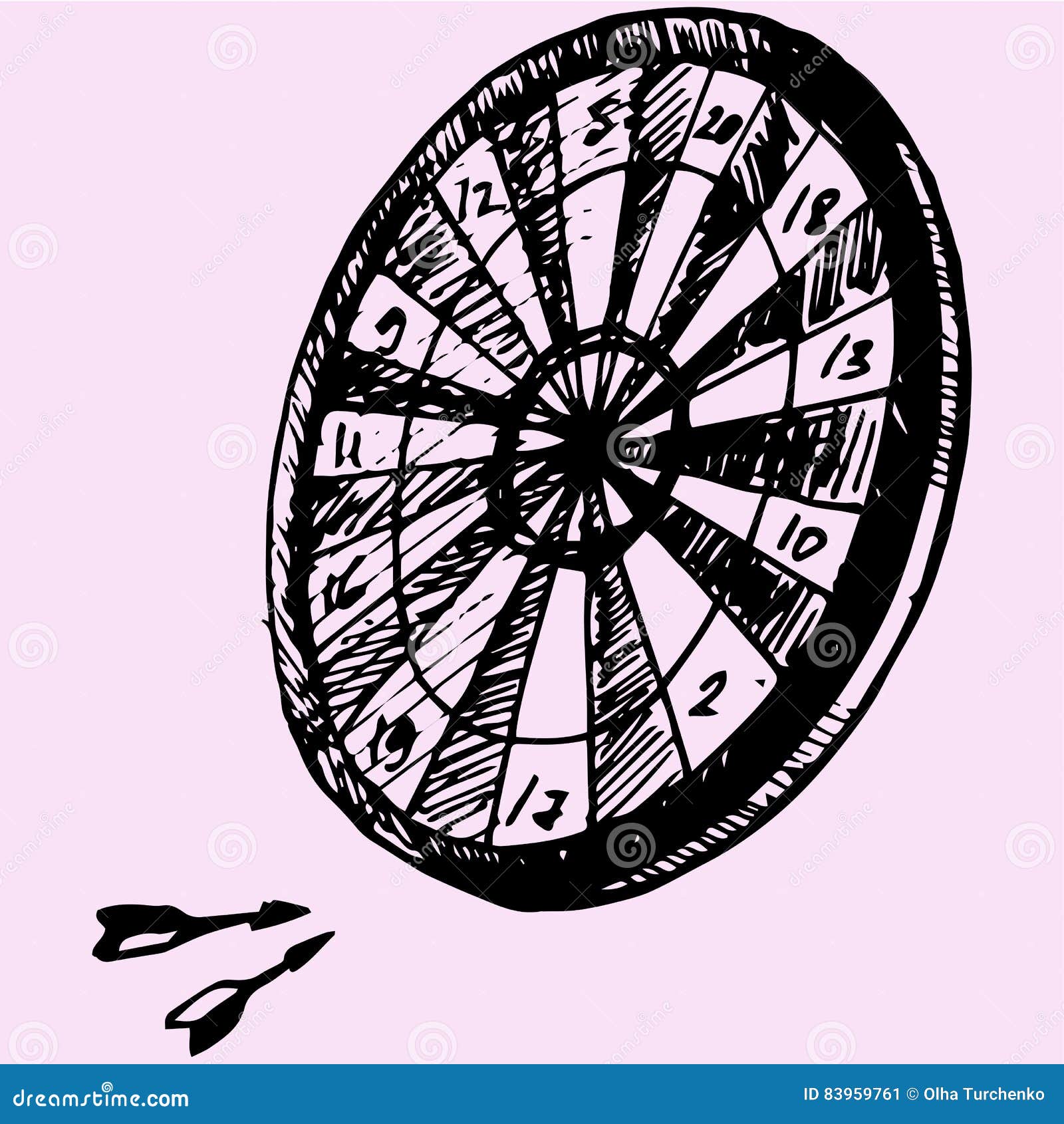 Darts stock vector. Illustration of drawn, advantage - 83959761