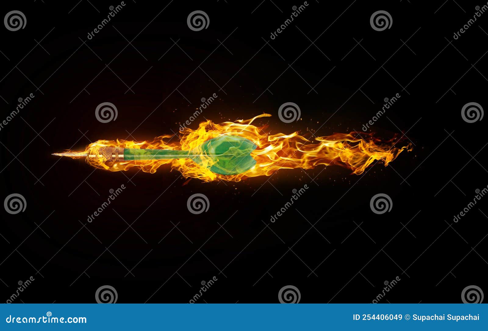 Darts, on Fire on Black Background Stock Illustration - Illustration of ...