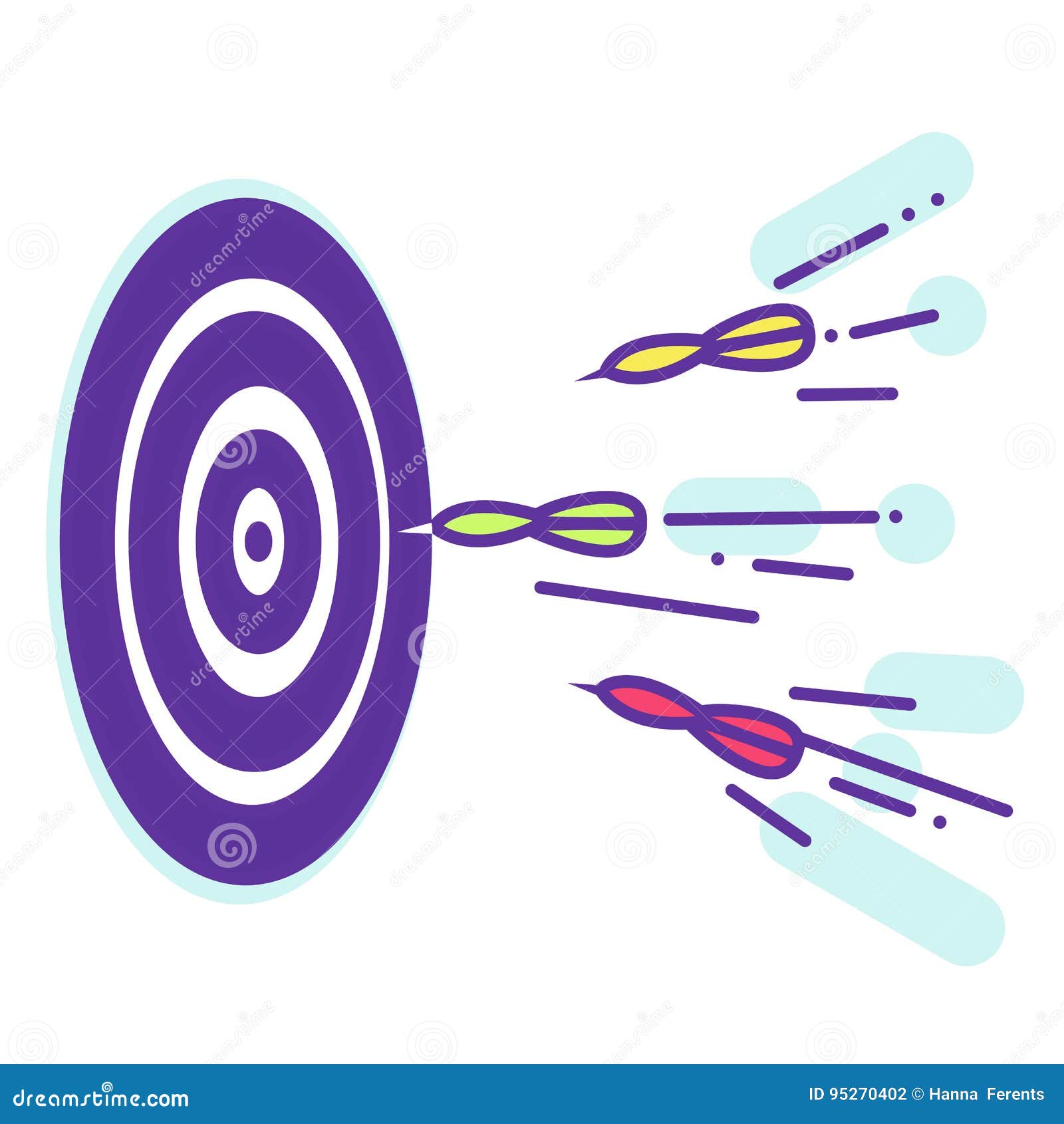 Darts. Fly To the Target. Lineart Stock Vector - Illustration of ...