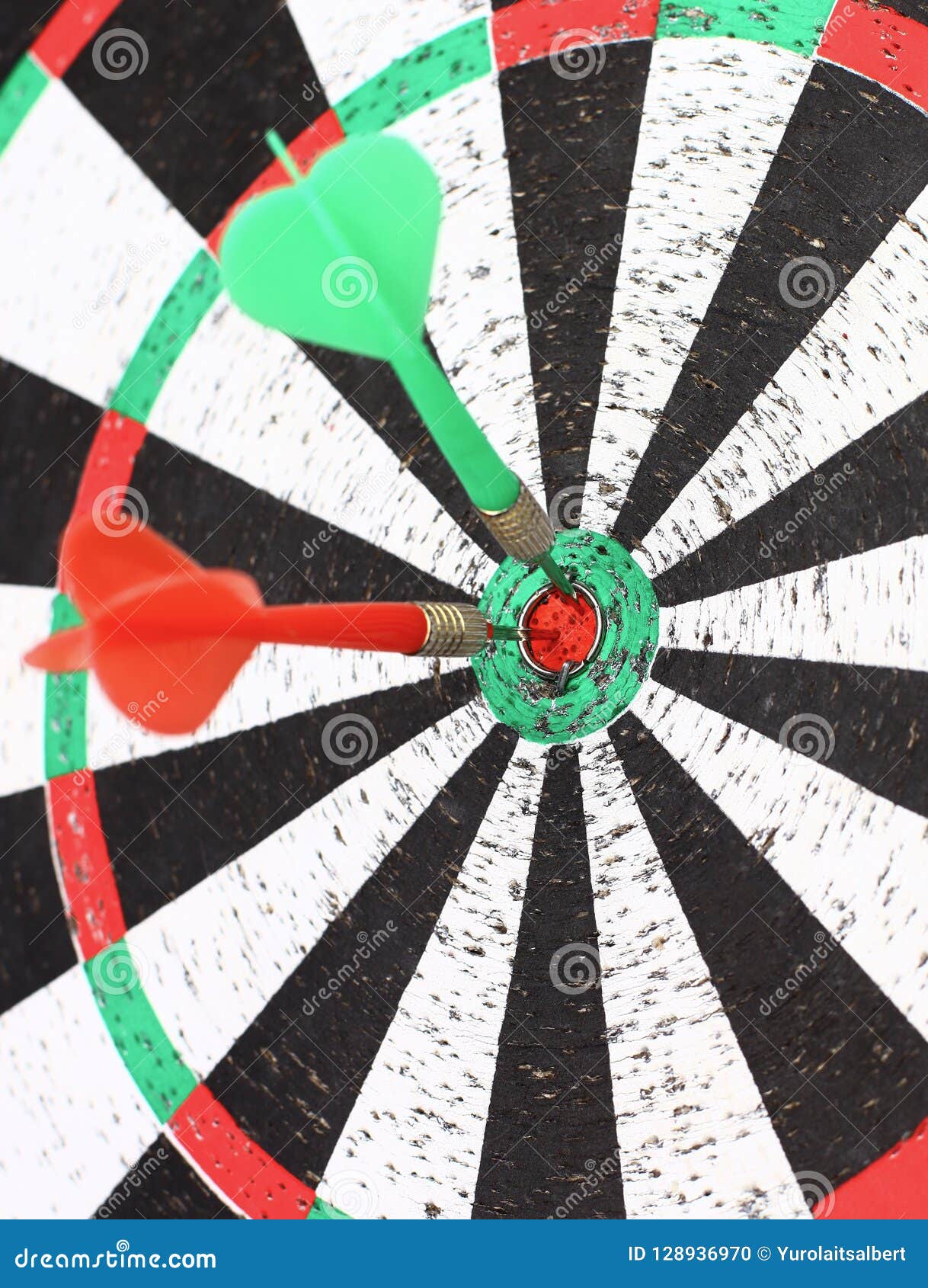 Darts Game with a Dart in the Target Center Stock Photo - Image of ...
