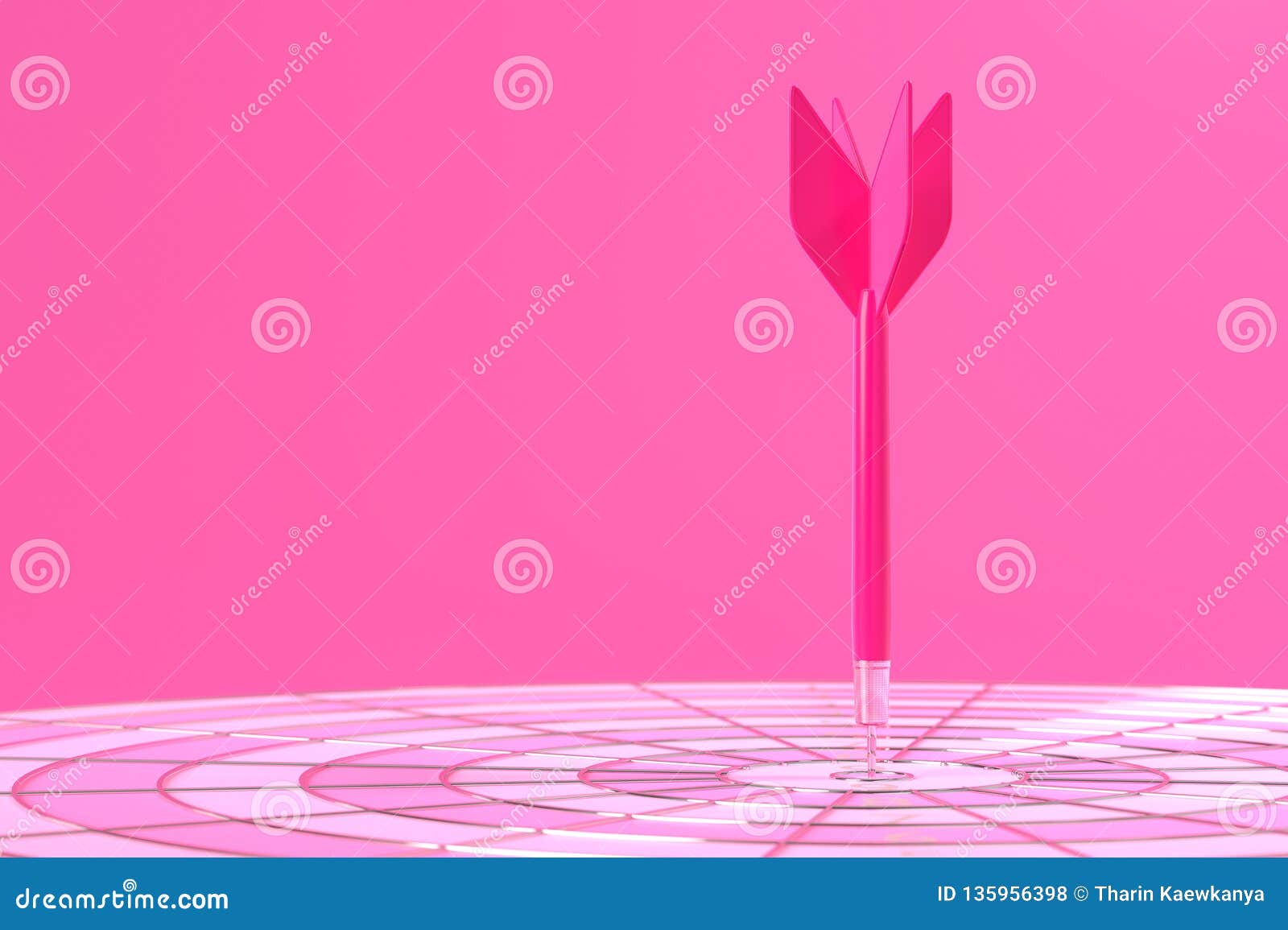 Darts Hitting Pink Color in the Target Stock Illustration ...