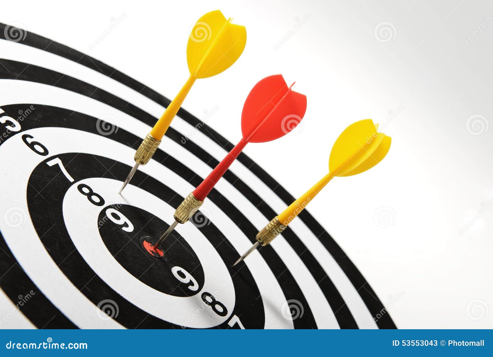 The Darts Hitting Perfect 180 Score On Dart Board Stock Photo ...