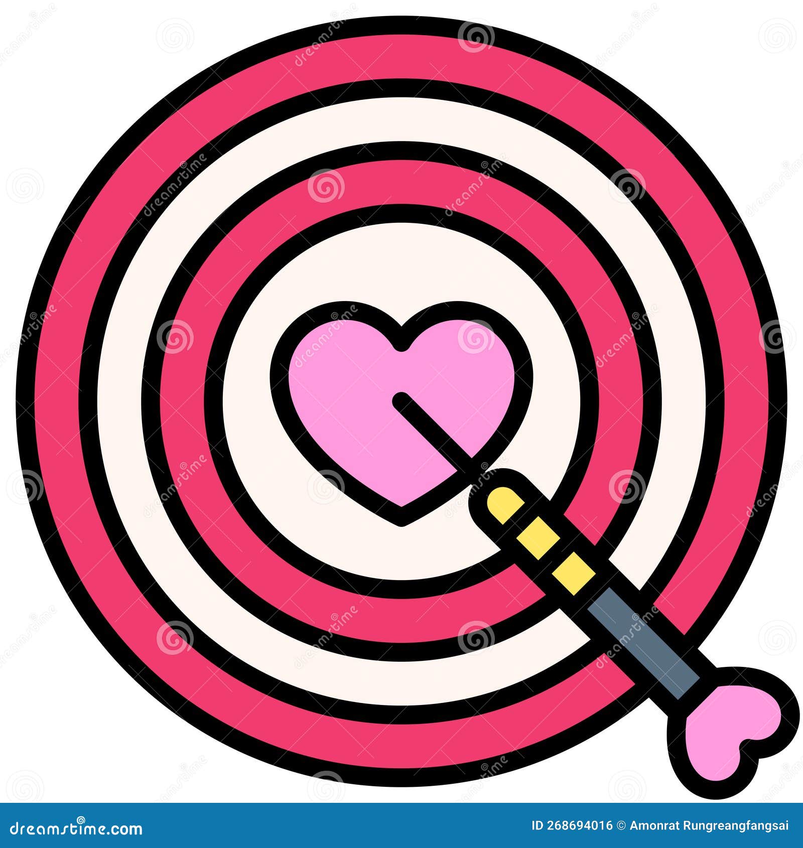 Darts Icon, Love and Heart Vector Stock Vector - Illustration of dart ...