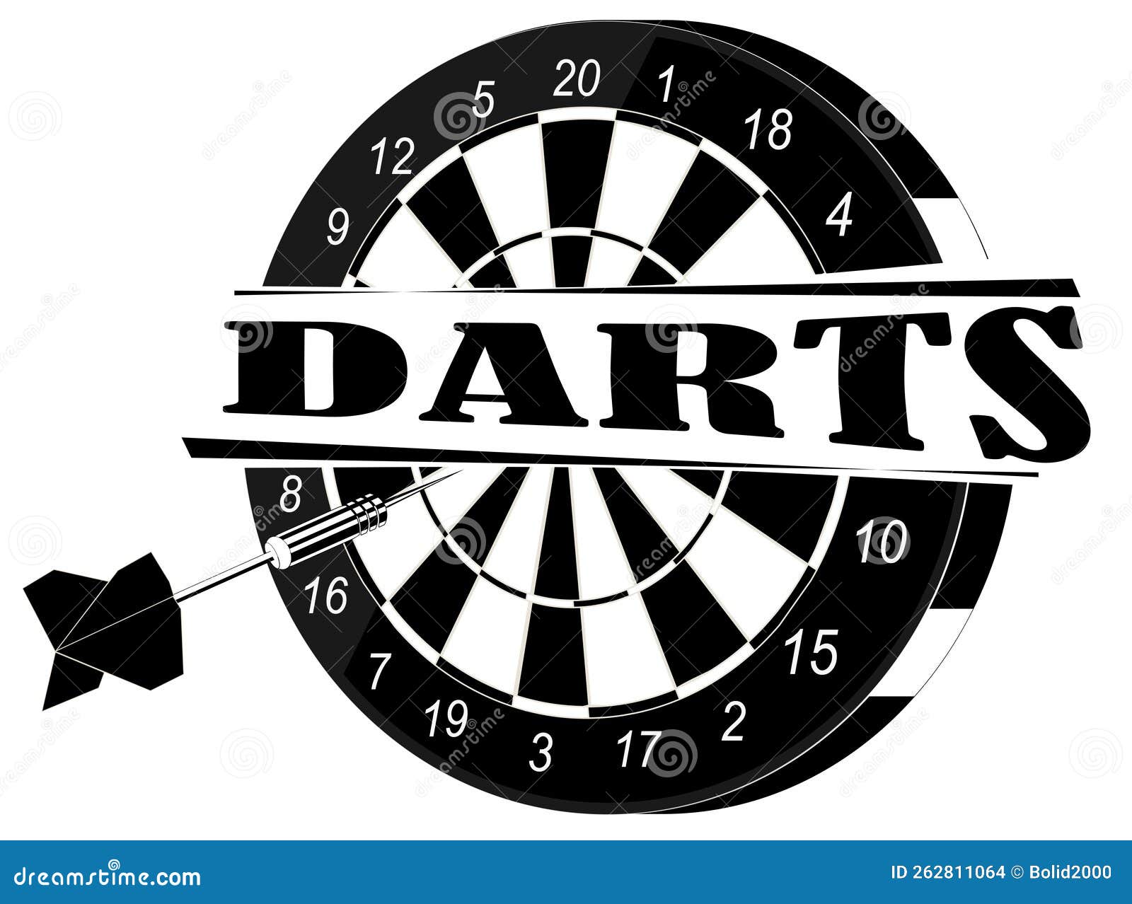 Darts on target stock illustration. Illustration of circle - 262811064