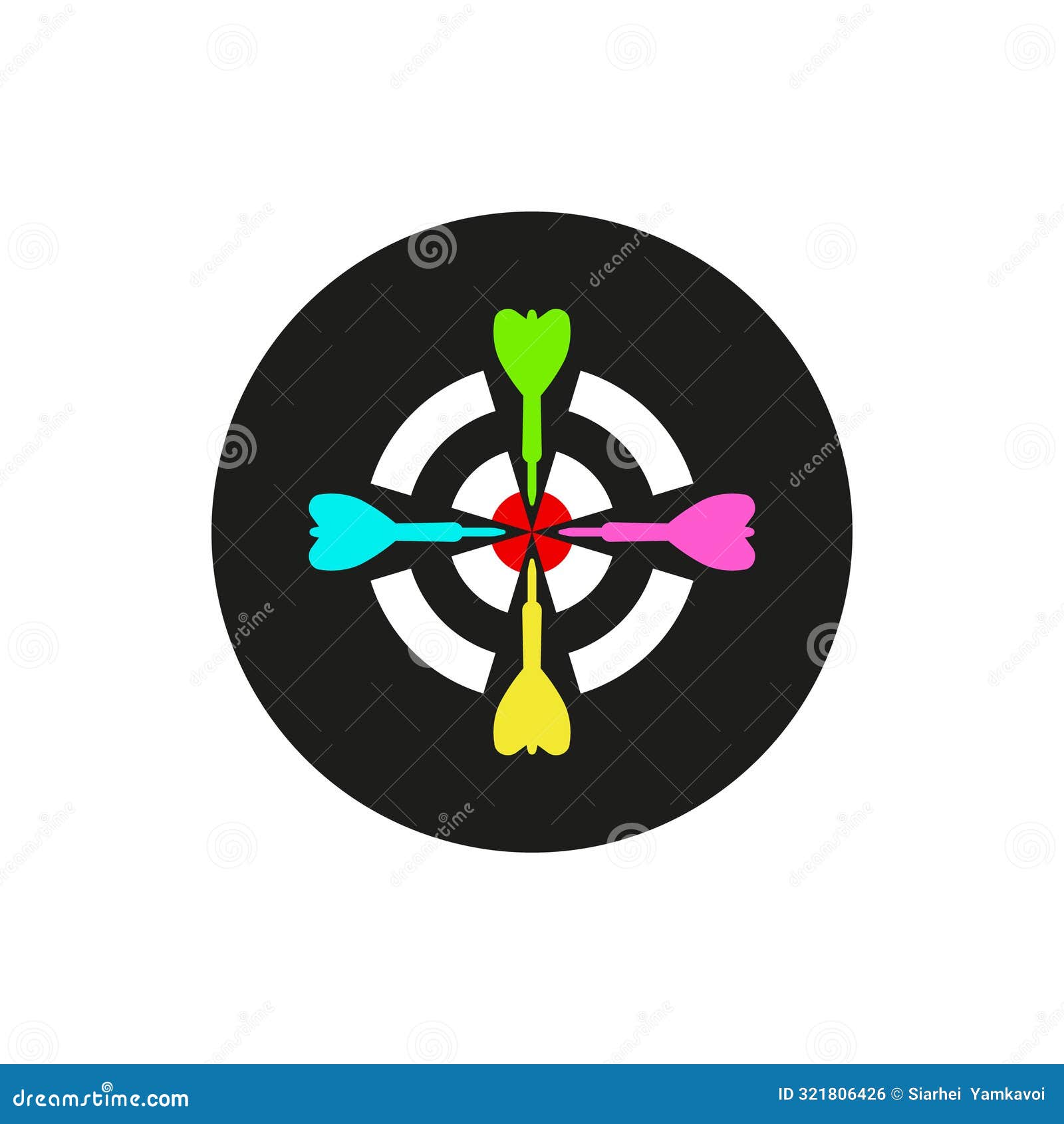 Darts Logo Design with Target. Color Vector. Stock Vector ...