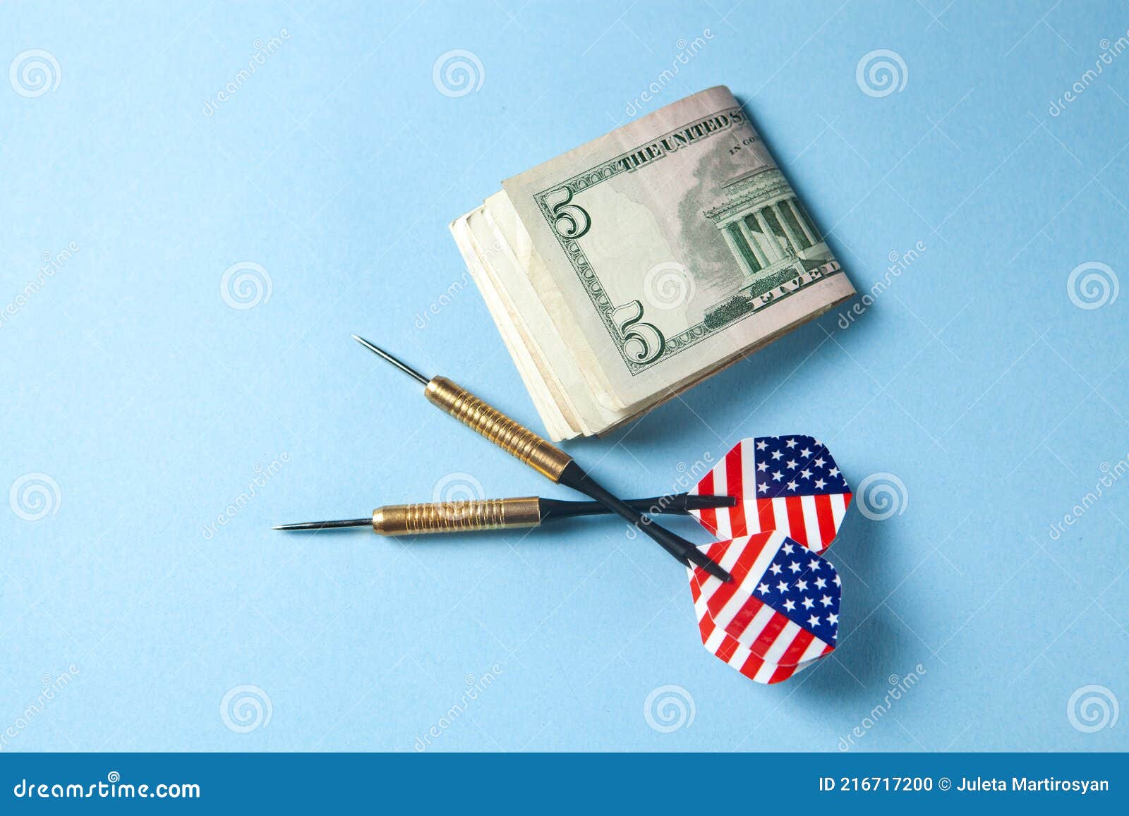 Darts and money stock photo. Image of corporate, home - 216717200