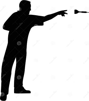 Darts Player Throwing stock vector. Illustration of archery - 84884307