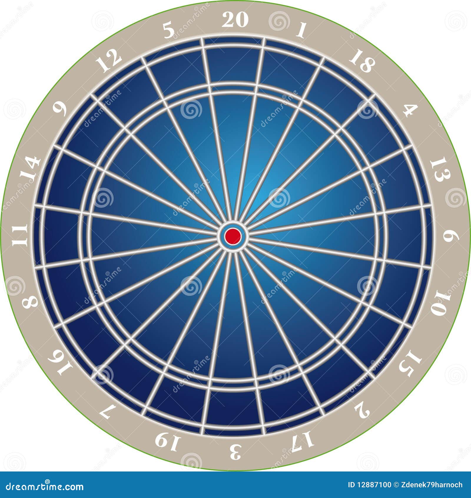Darts target stock vector. Illustration of numbers, blue - 12887100