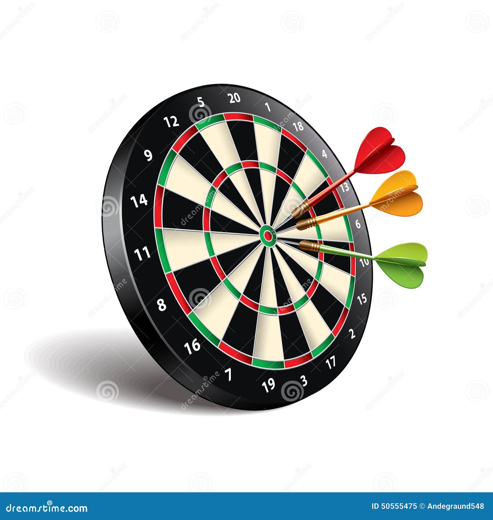 Darts Target on White Vector Stock Vector - Illustration of center ...