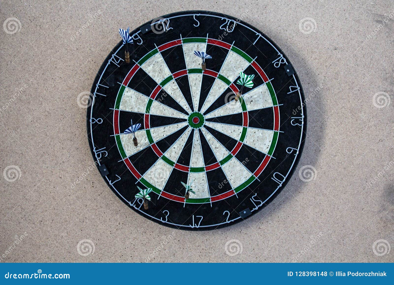 A Darts on the Wall with Darts Stock Photo - Image of aiming, dartboard ...