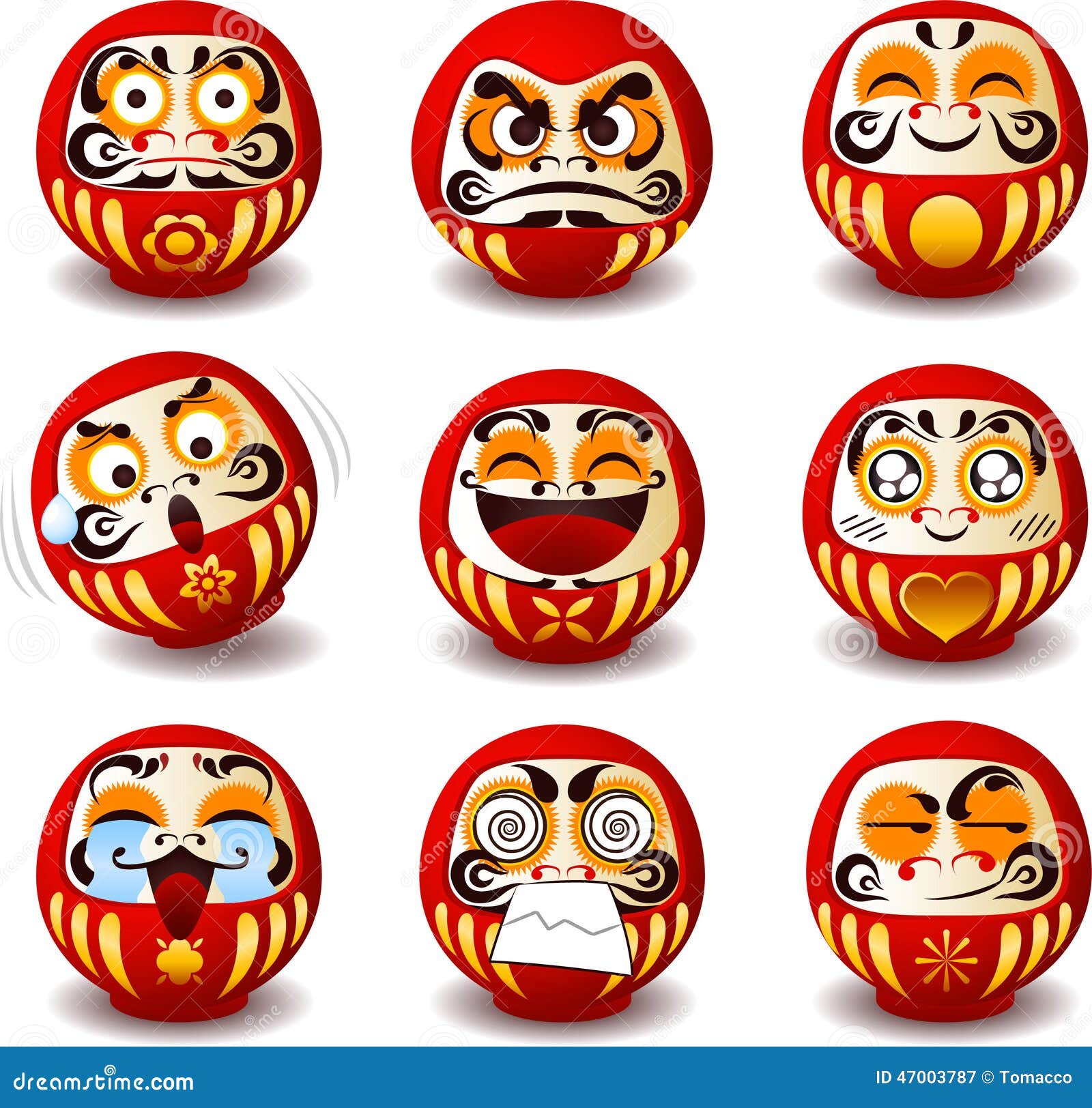 Daruma Doll Cartoon Vector | CartoonDealer.com #65295231