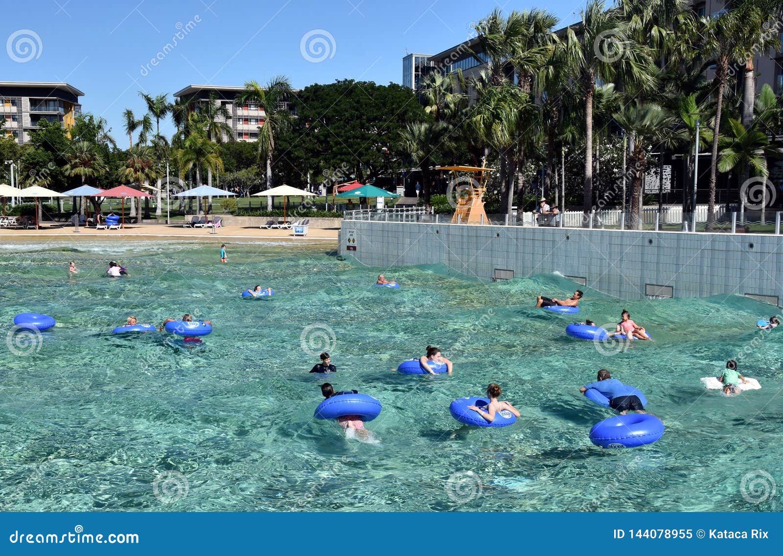 Kids Floating in the Wave Lagoon Editorial Image - Image of darwin ...