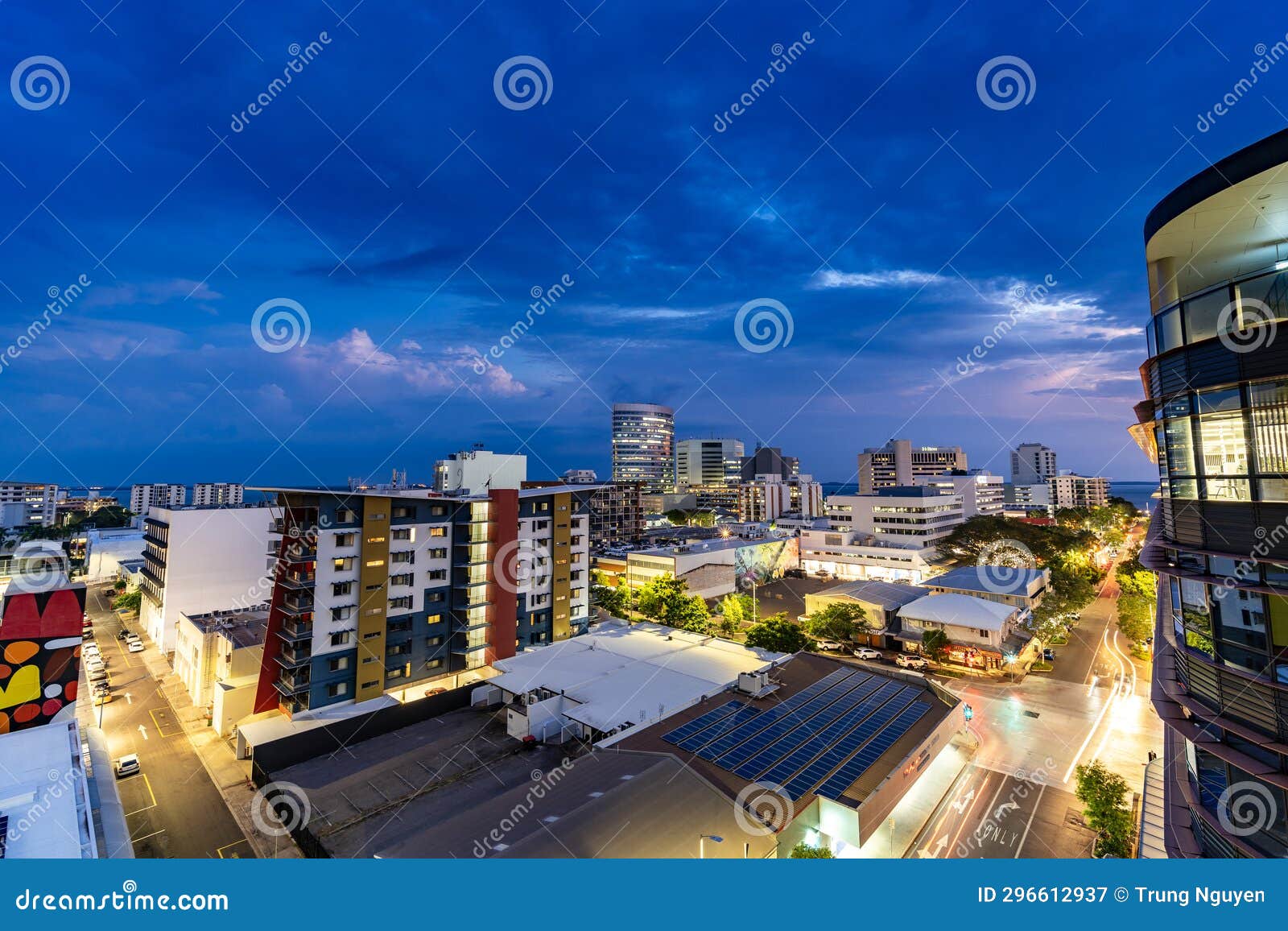 Darwin city skyline stock image. Image of buildings - 296612937