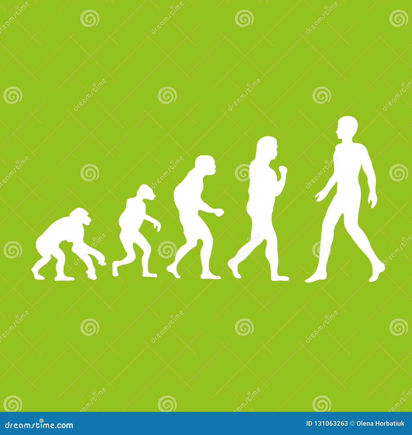 Human Darwin Evolution Silhouettes Set Cartoon Vector | CartoonDealer ...