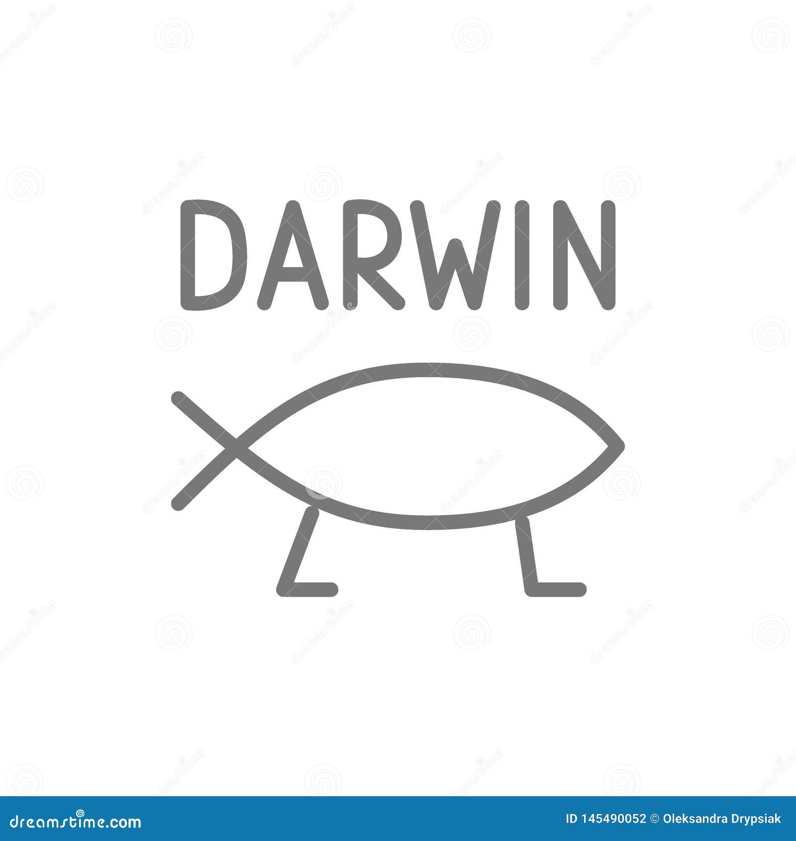 Darwin Fish Icons. Ichthys Sign Variations. Jesus Fish Parody Symbols ...