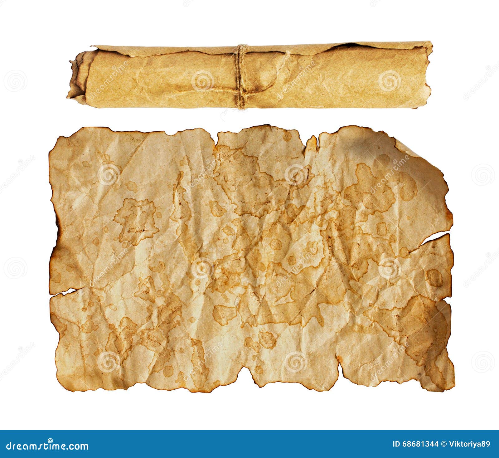 Das Alte Pergament Und Die Rolle Stockfoto - Bild von leer, hintergrund ...