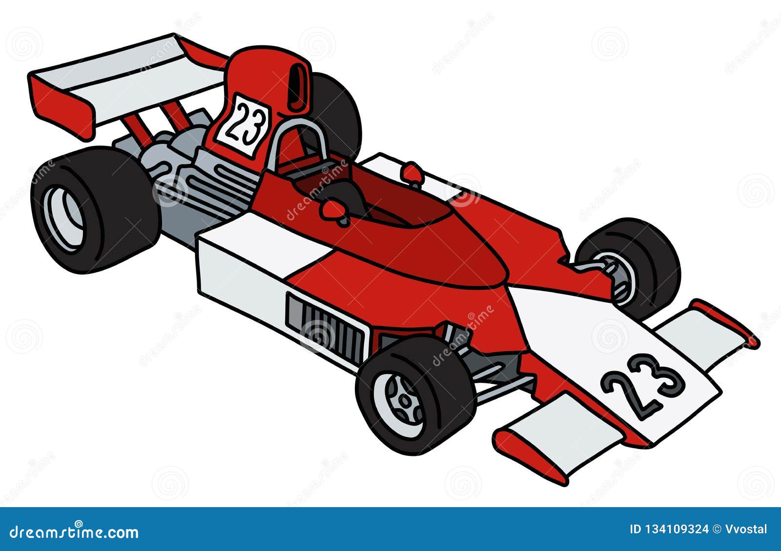 Das Alte Rote Und Weiße Formel 1-Rennauto Vektor Abbildung ...