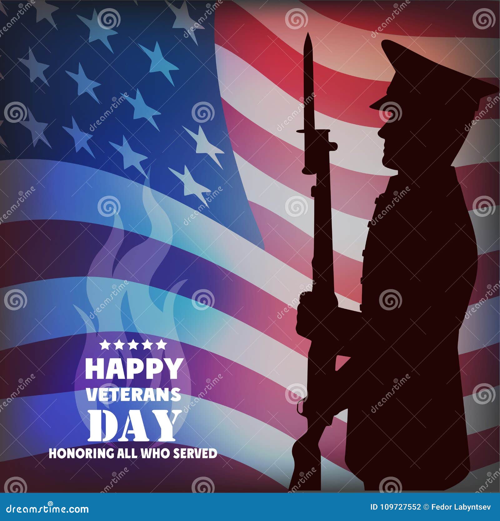 Das Bild Eine Karte Bis Zum Veteranen-Tag Vektor Abbildung ...
