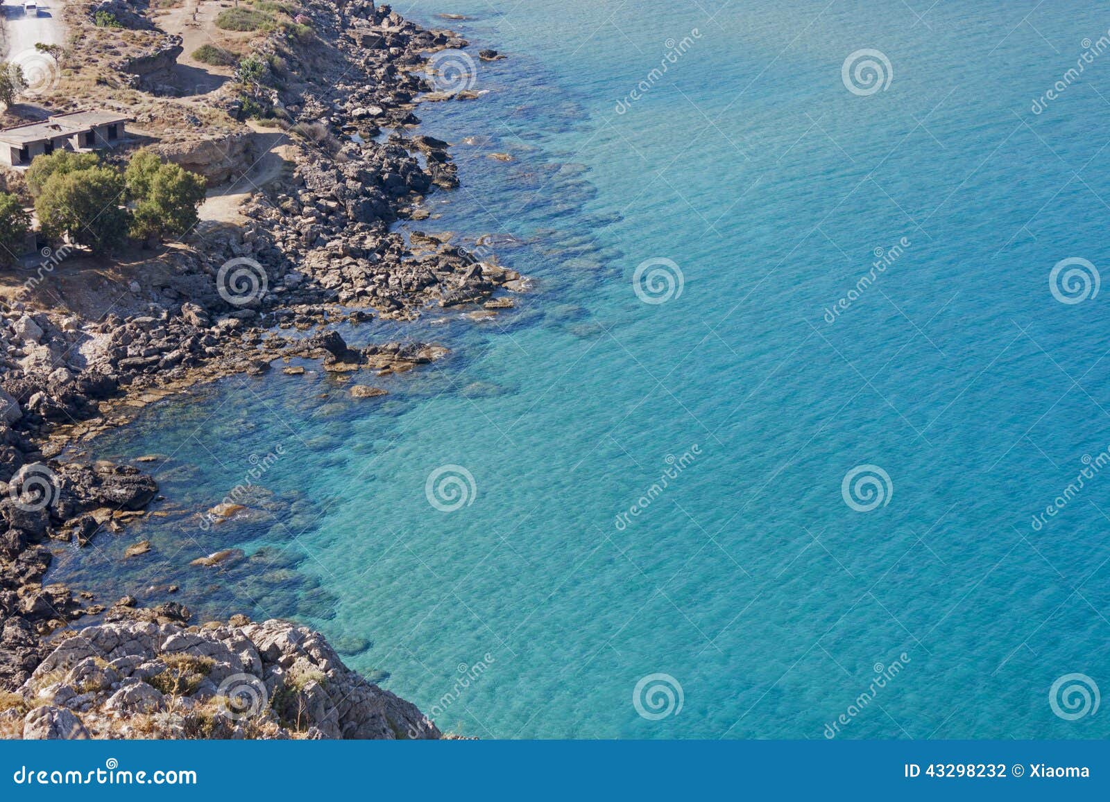 Das Blaue Meer Bei Haraki, Rhodos Stockfoto - Bild von wasser, sonne ...