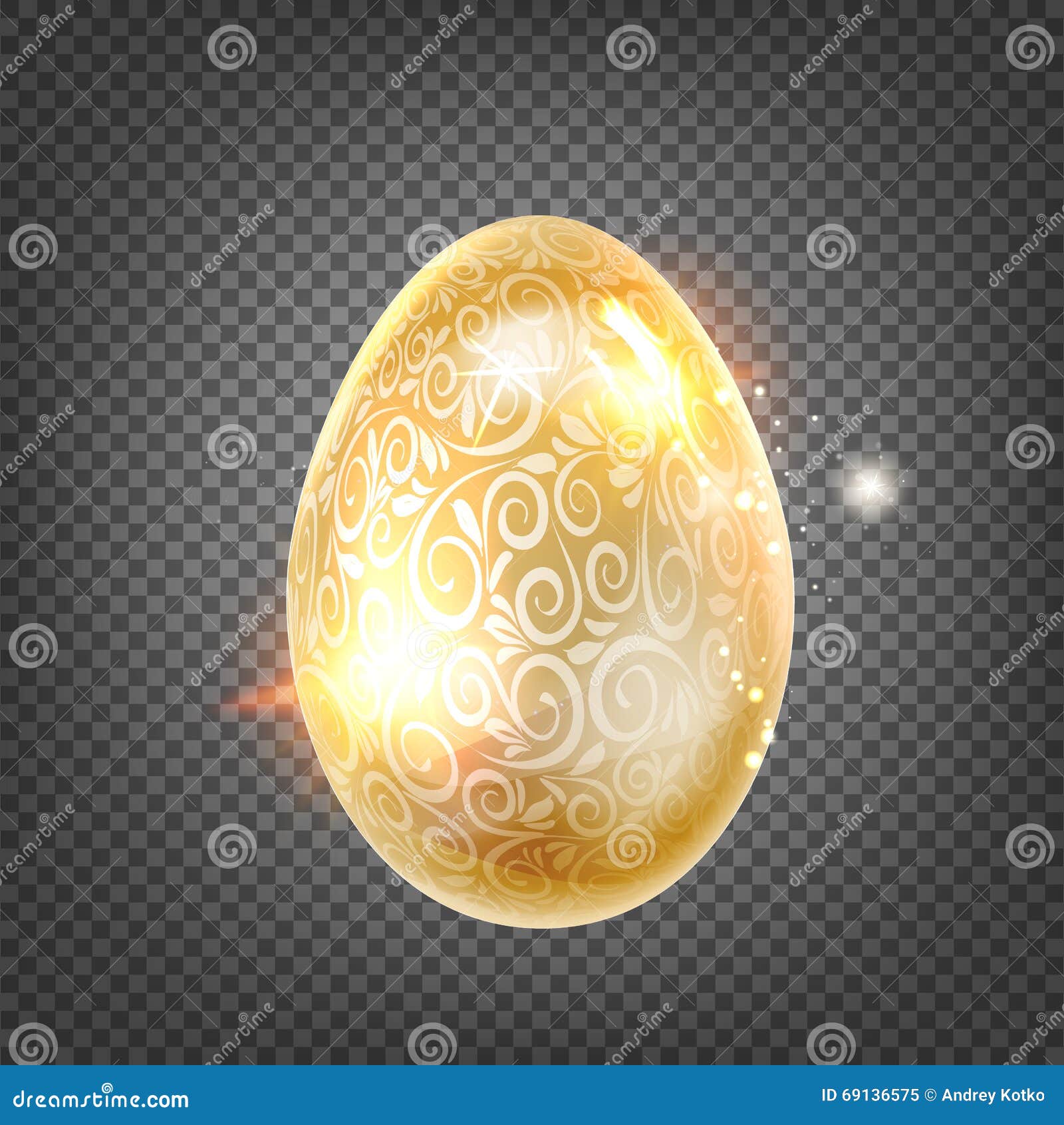 Das goldene Ei vektor abbildung. Illustration von hintergrund - 69136575