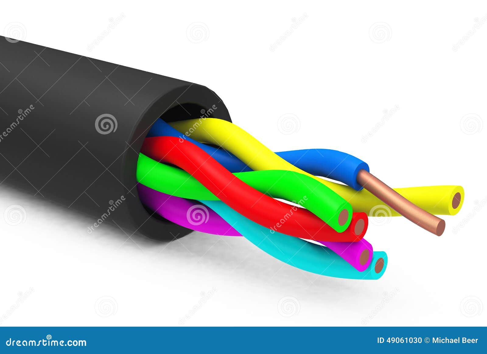 Das Kabel stock abbildung. Illustration von drähte, einbau - 49061030