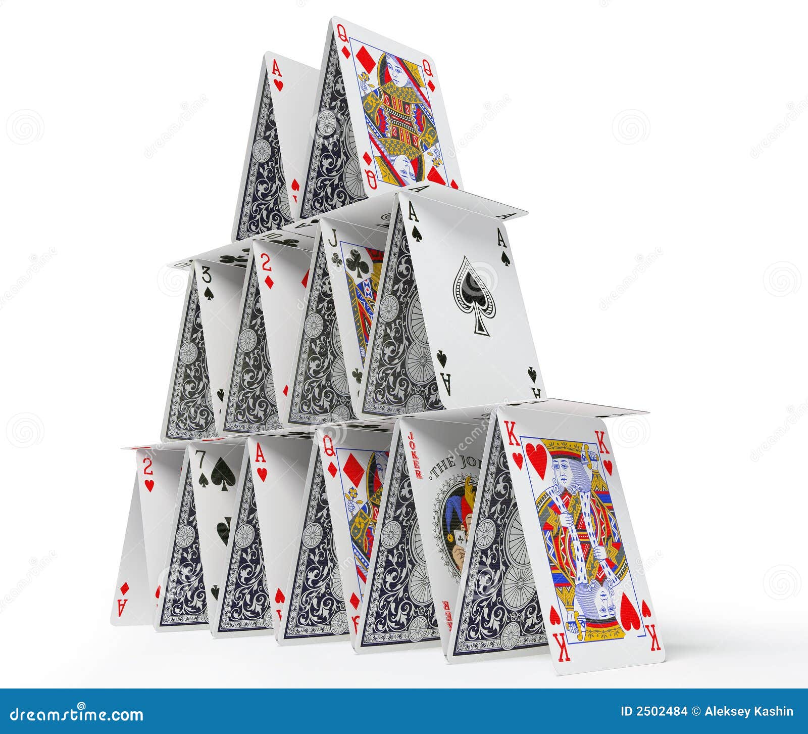 Das Kartenhaus stock abbildung. Illustration von gefahr - 2502484