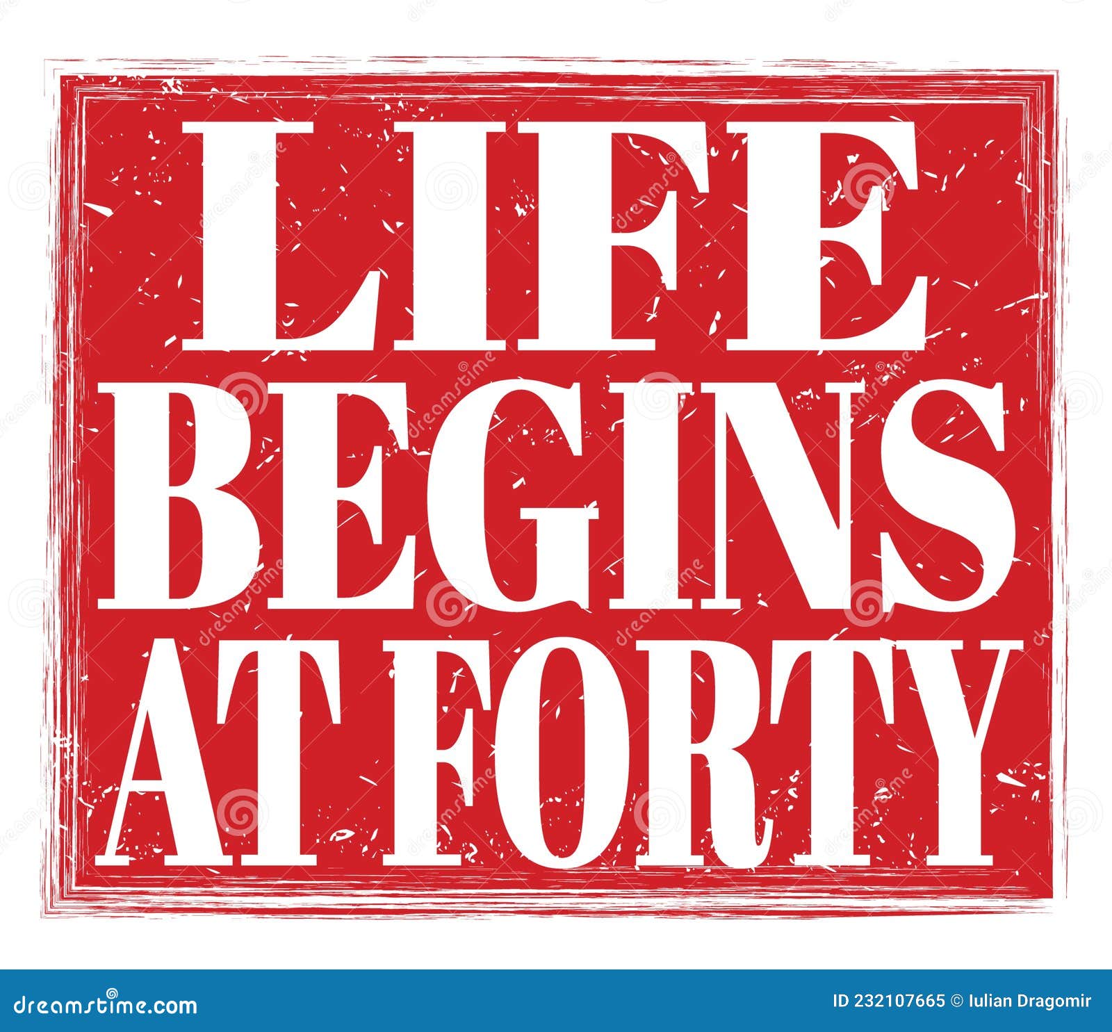 Das Leben Beginnt Mit Vierzig Text Auf Rotem Stempelzeichen Stock ...