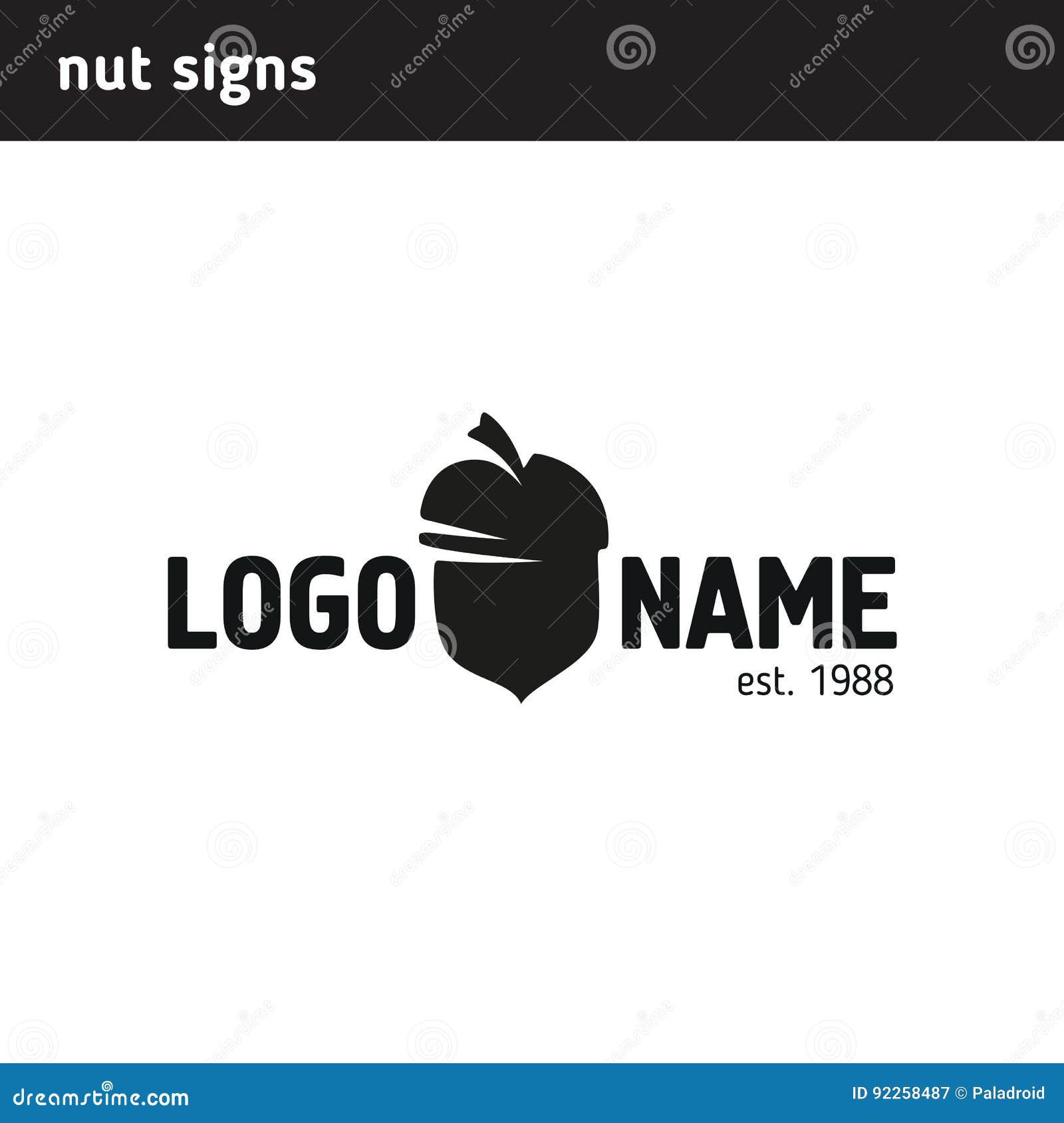 Das Logo in Form Einer Nuss Vektor Abbildung - Illustration von fahne ...