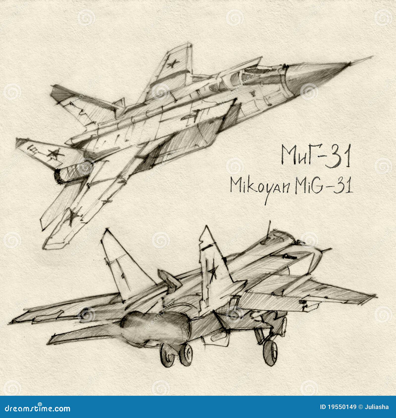Das Mikoyan MiG-31 stock abbildung. Illustration von kunst - 19550149