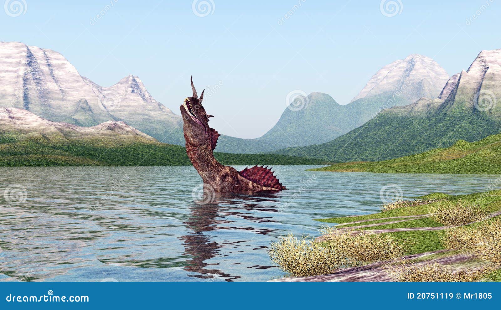 Das Monster von Loch Ness stock abbildung. Illustration von mythologie ...