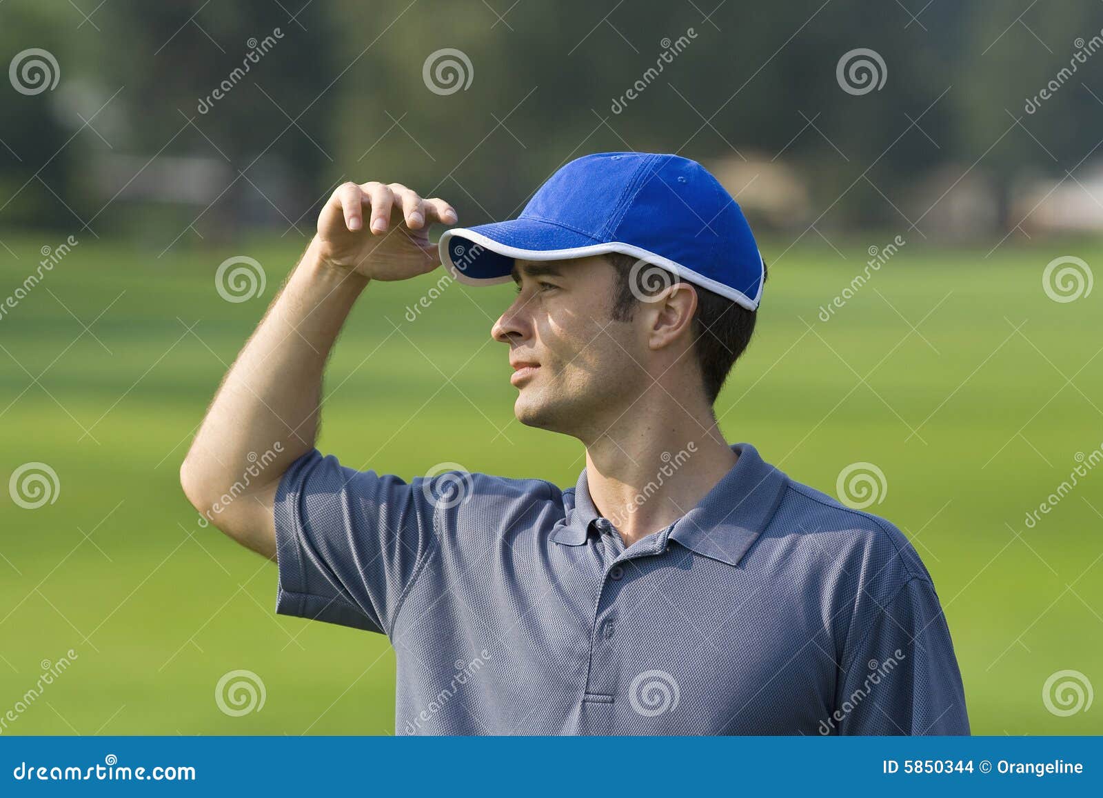 Das Profil Des Golfspielers - Horizontal Stockfoto - Bild von klumpen ...
