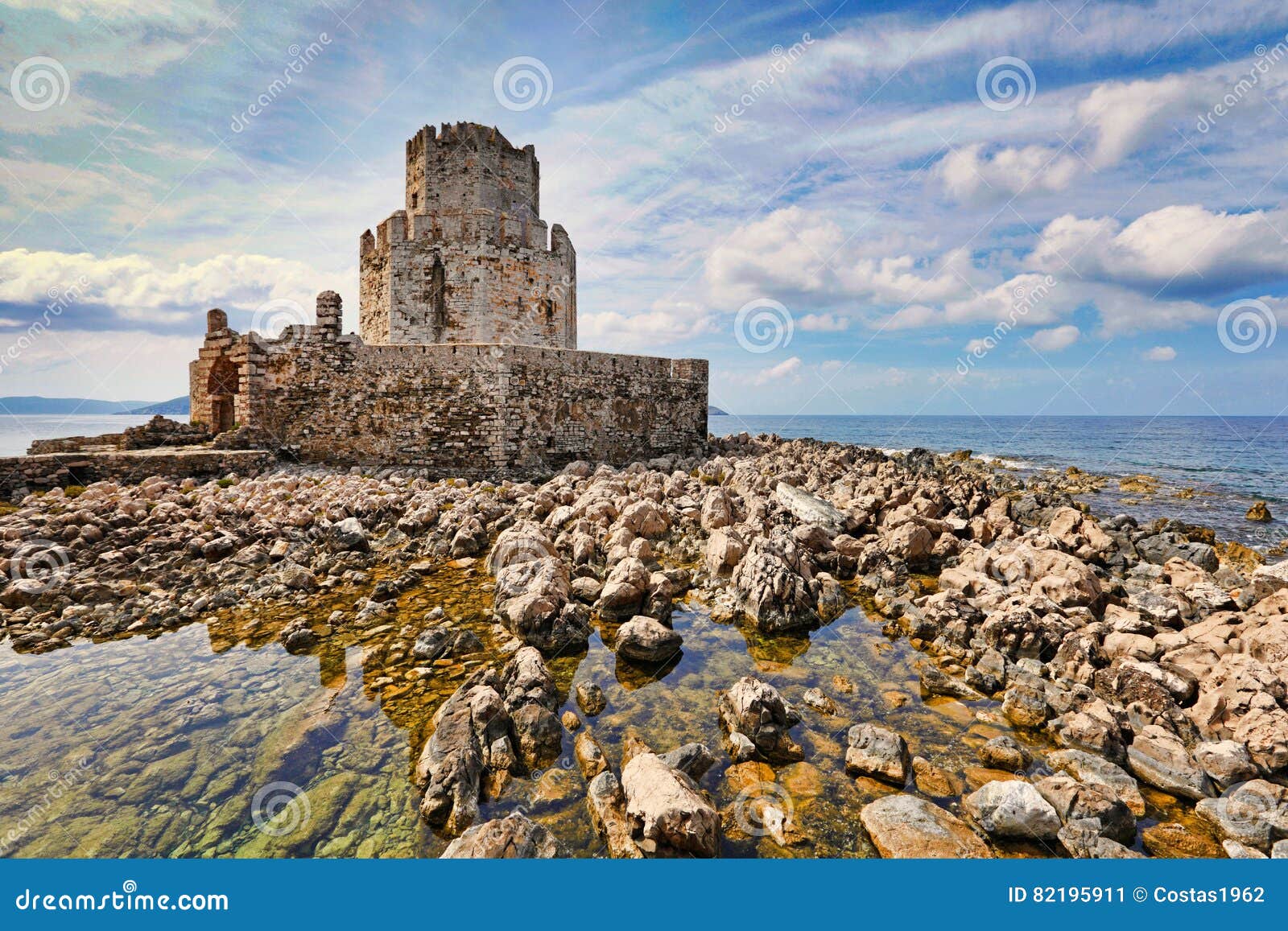 Das Schloss Von Methoni, Griechenland Stockbild - Bild von altertum ...