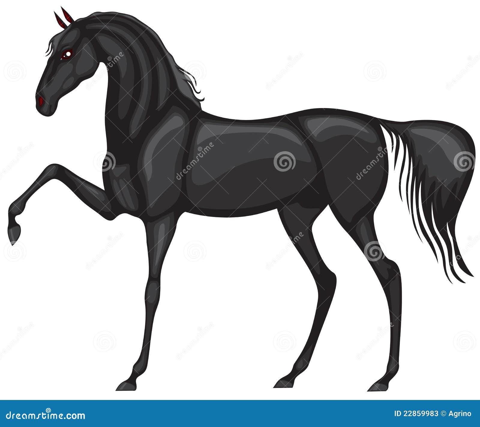 Das schwarze Pferd vektor abbildung. Illustration von schwarzes - 22859983