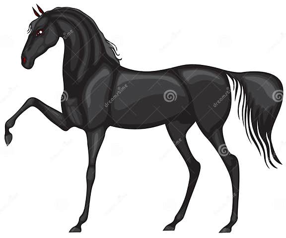 Das schwarze Pferd vektor abbildung. Illustration von schwarzes - 22859983