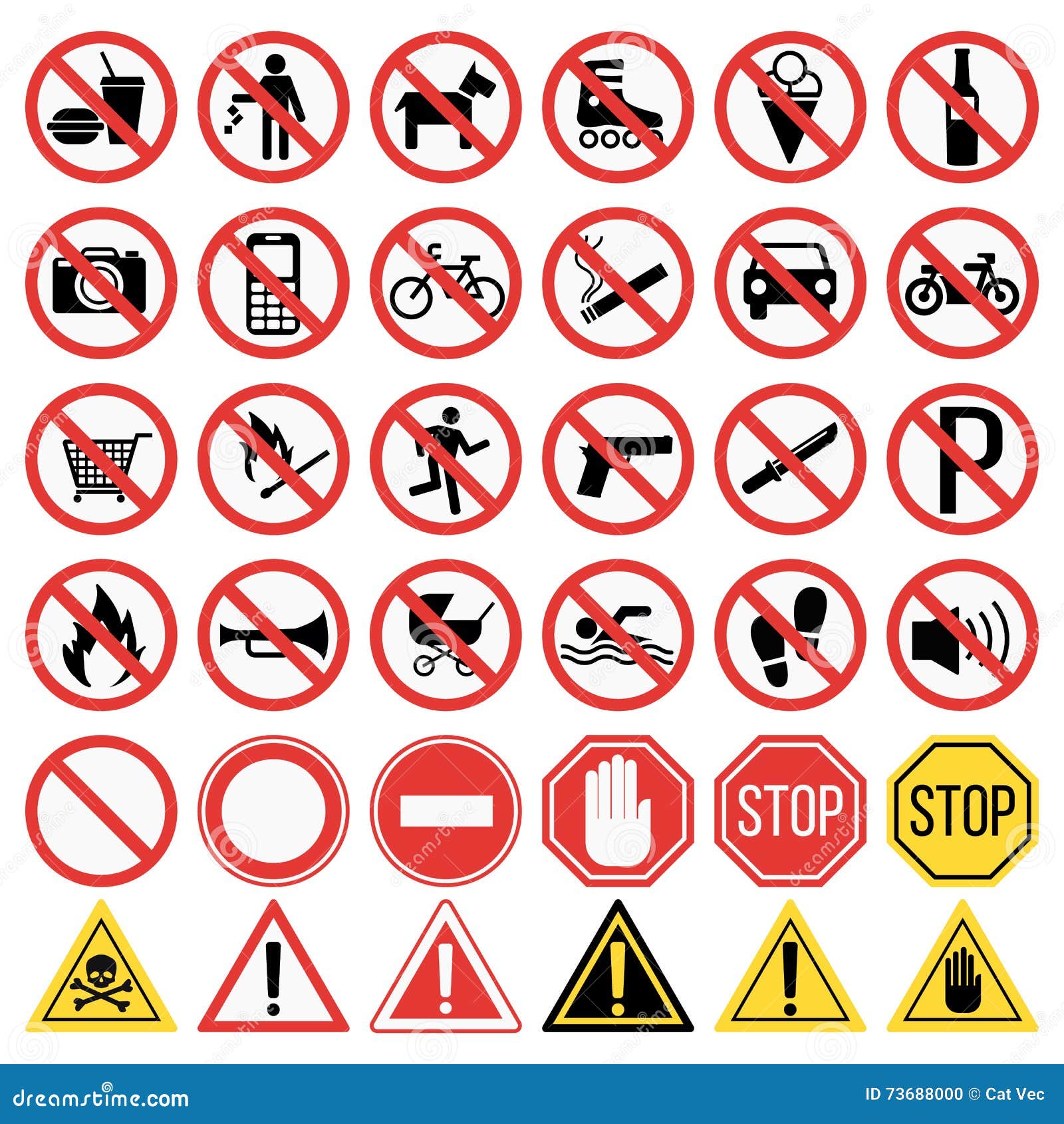 Das Verbieten Von Zeichen Stellte Illustration Ein Stock Abbildung ...