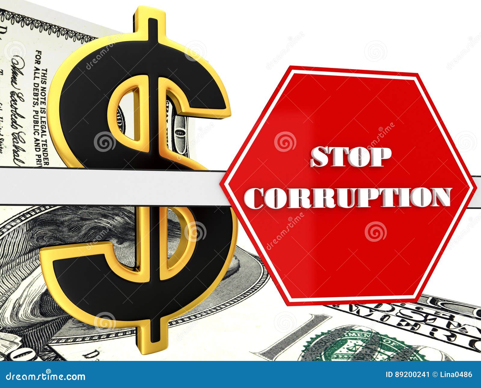 Das Zeichen 3d Von ` Stoppen Korruption ` Stock Abbildung ...