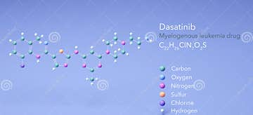 Dasatinib Molecule, Molecular Structures, Sprycel Drug, 3d Model ...