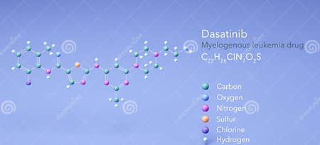 Dasatinib Molecule, Molecular Structures, Sprycel Drug, 3d Model ...