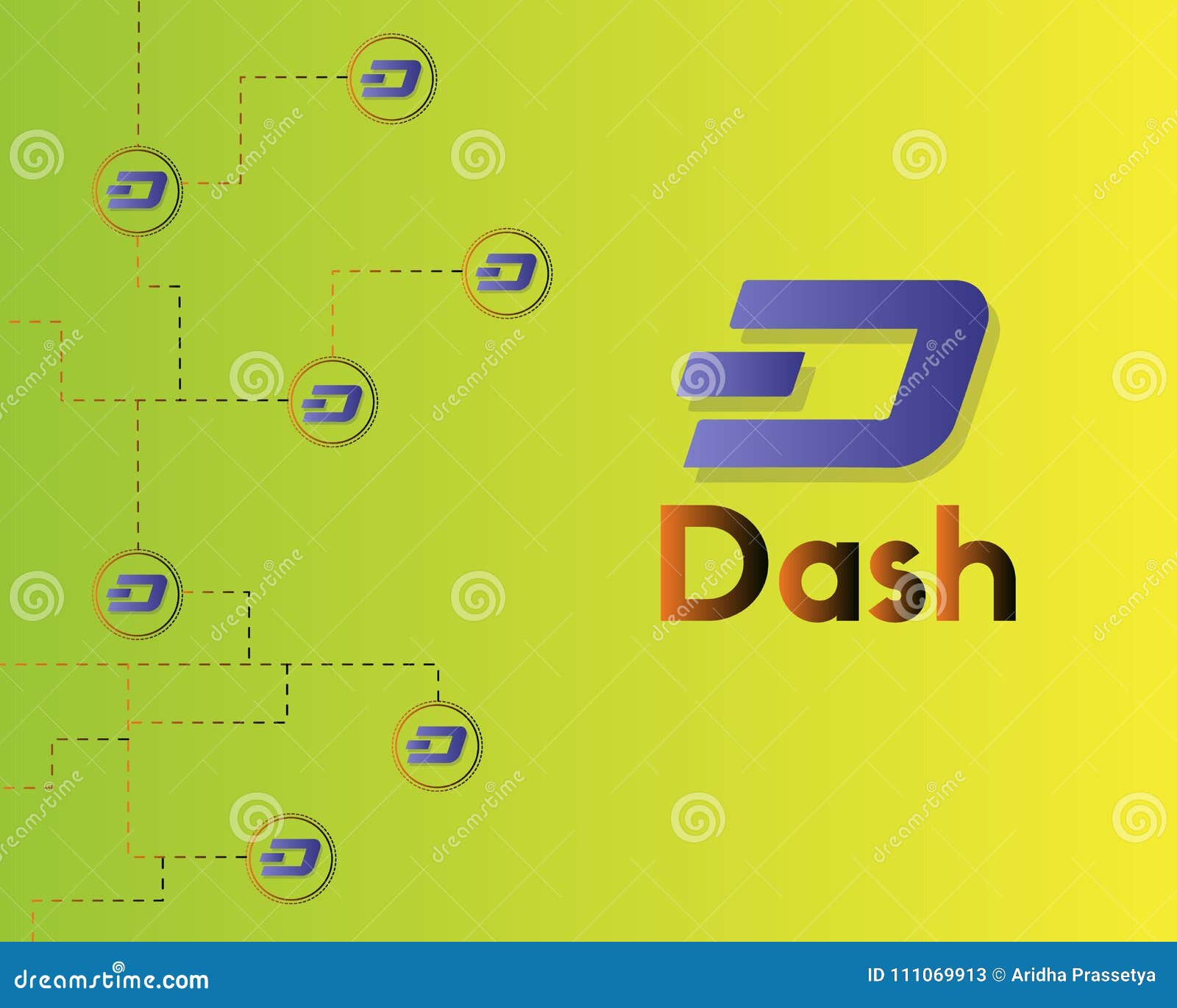 Dash Blockchain Cryptocurrency Technology Background Stock Vector - Illustration of global, coin ...
